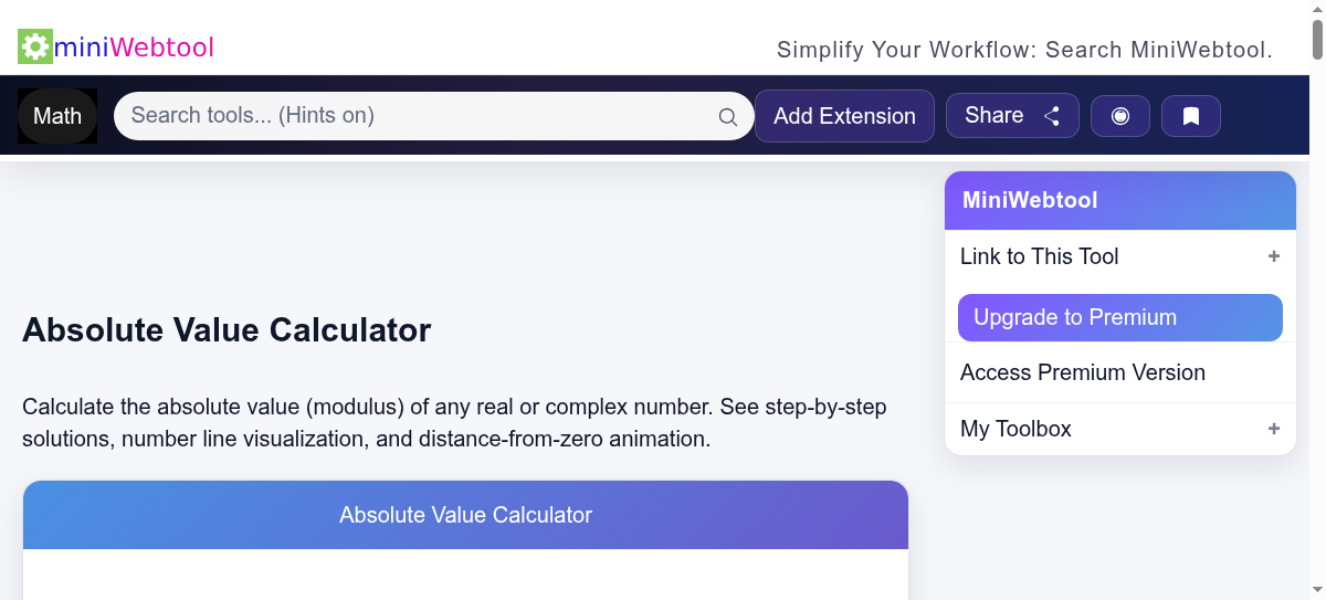 Absolute Value Calculator - Real & Complex Numbers with Steps