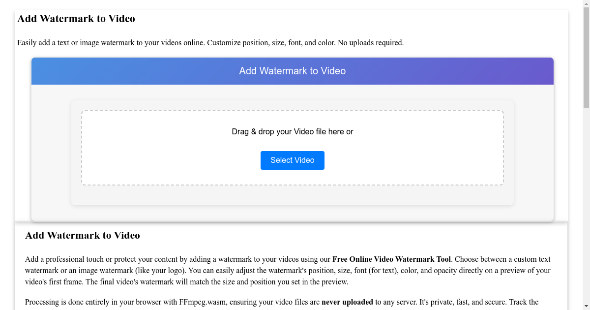 Add Text or Image Watermark to Video Online (Free)