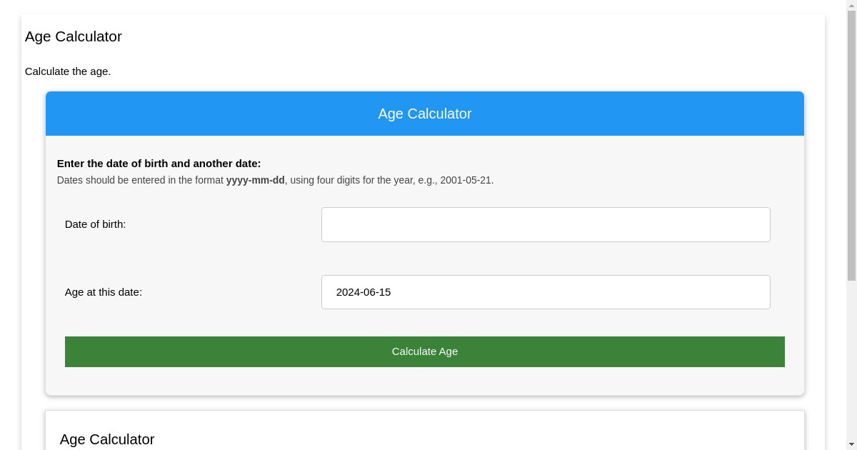 Age Calculator