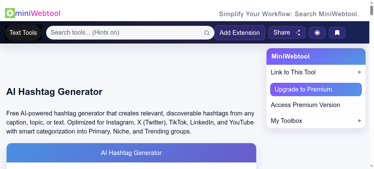 AI Hashtag Generator - Generate Relevant Hashtags for Any Platform