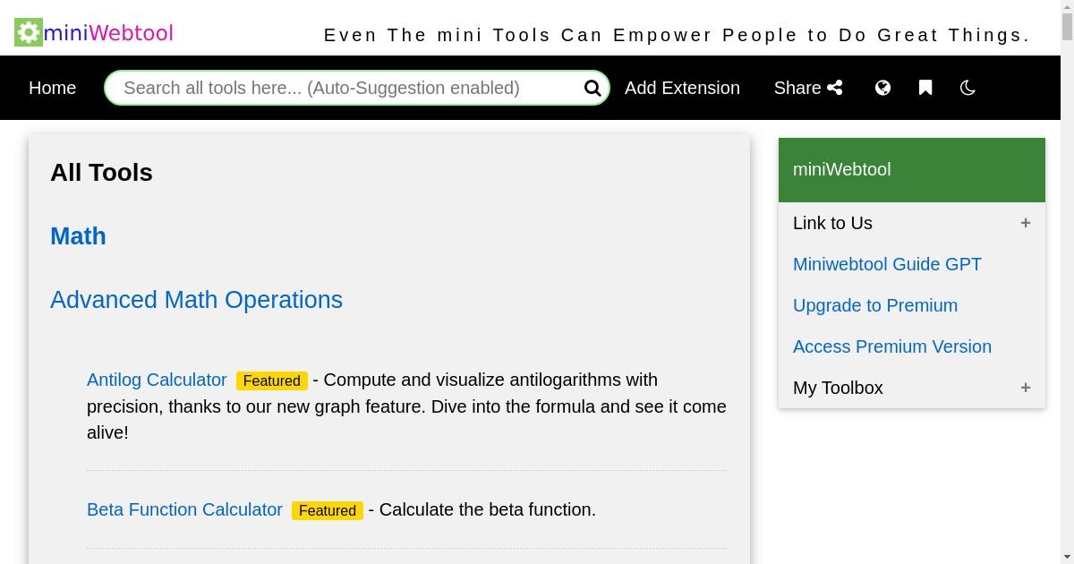 Online Tools and Calculators - All Tools