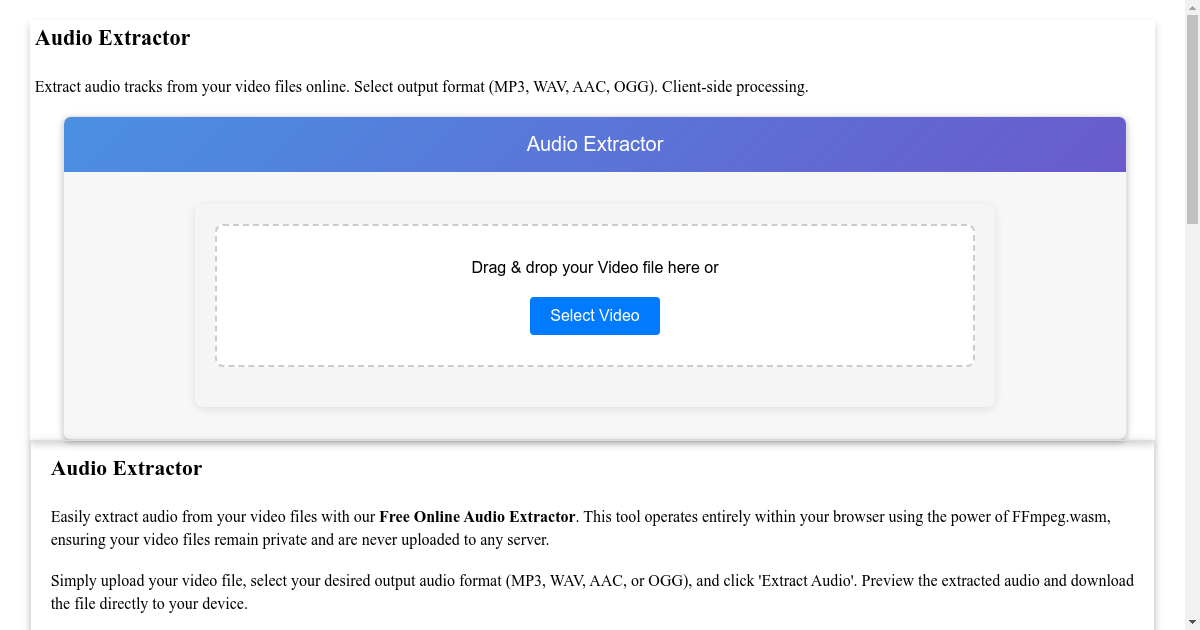 Free Online Audio Extractor - Extract Audio from Video