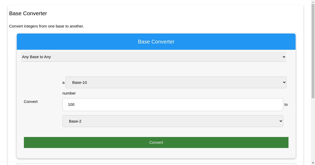Base Converter | Number Base Conversion