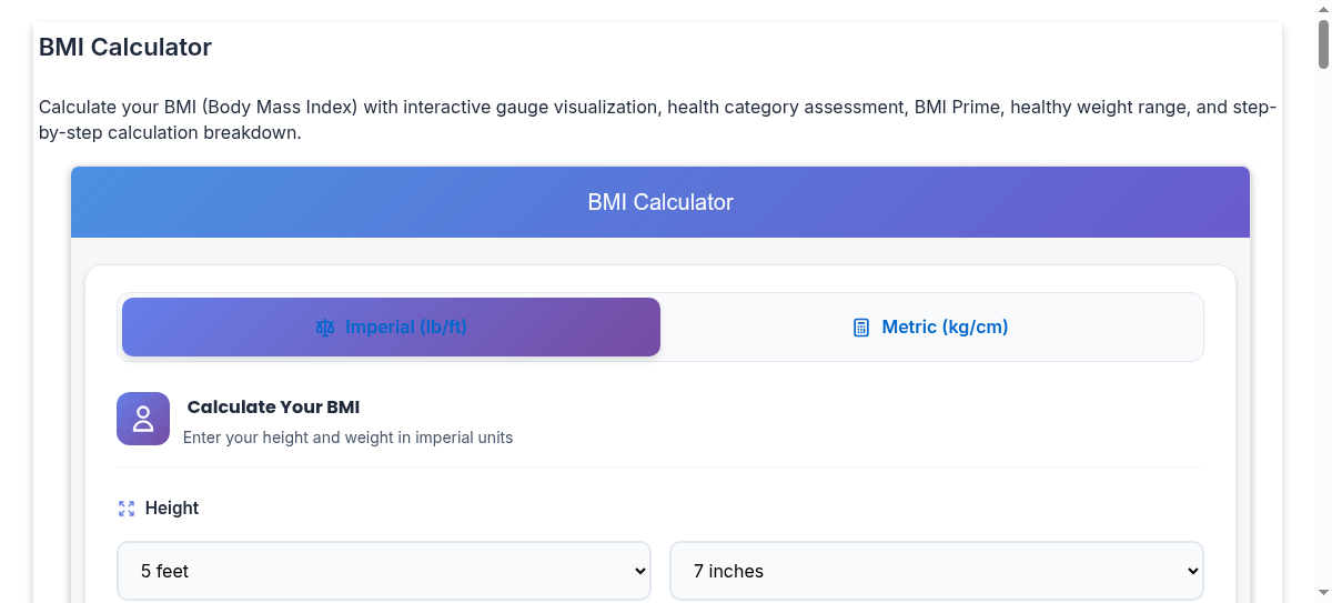 BMI Calculator - Calculate Your Body Mass Index with Health Insights