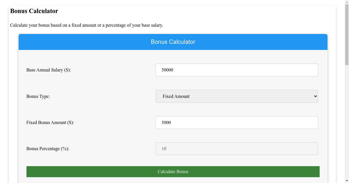 Bonus Calculator