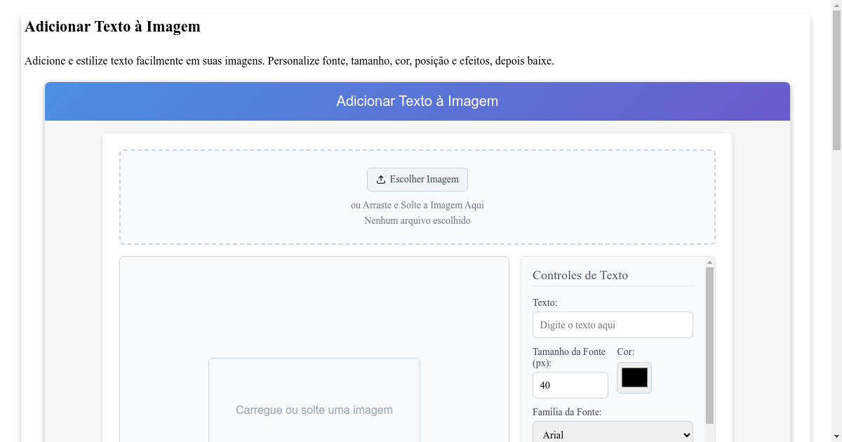 Ferramenta Online Gratuita para Adicionar Texto a Imagens