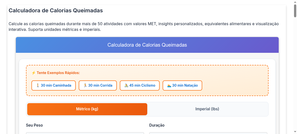 Calculadora de Calorias Queimadas Grátis - Estime Calorias Queimadas ...