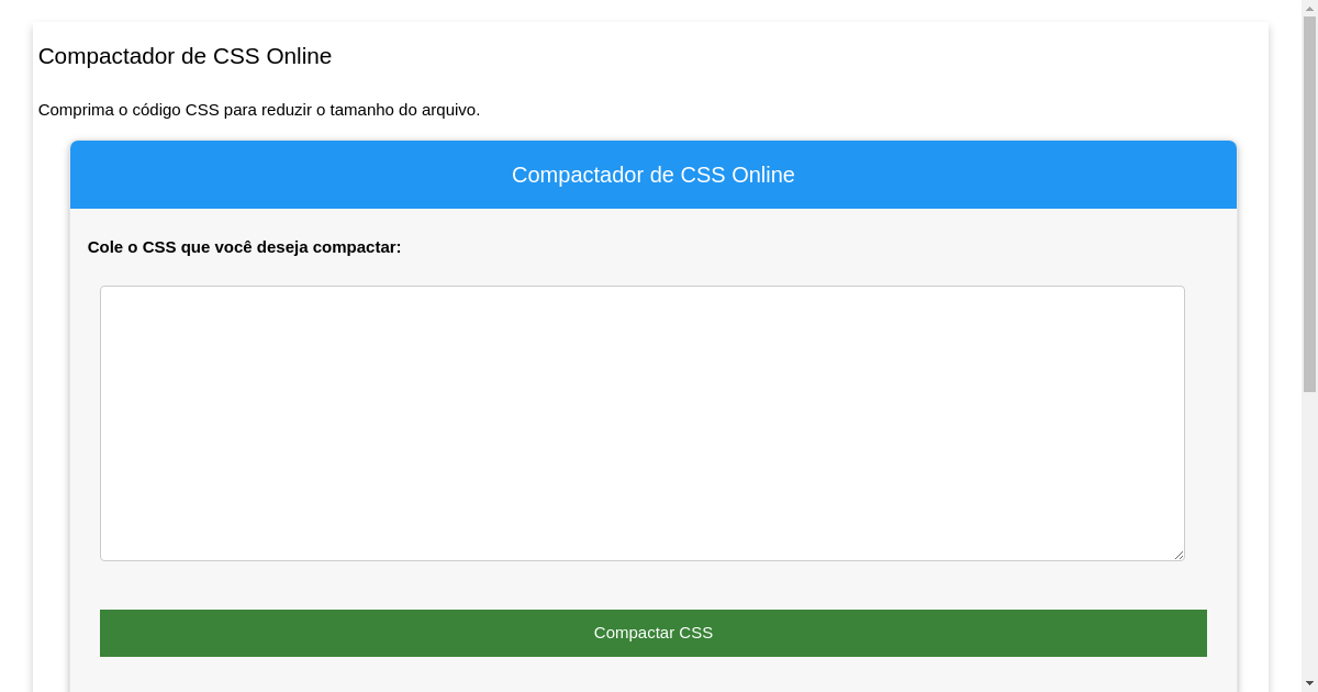 Compactador De Css Online Compactar Css Online
