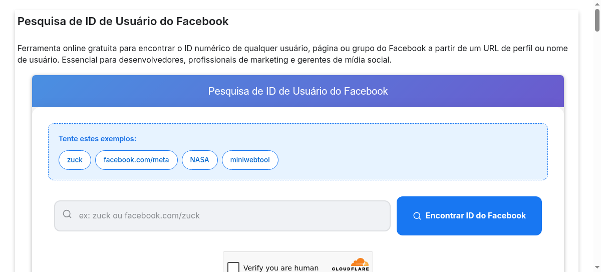 Pesquisa de ID de Usuário do Facebook - Encontre seu ID numérico do ...