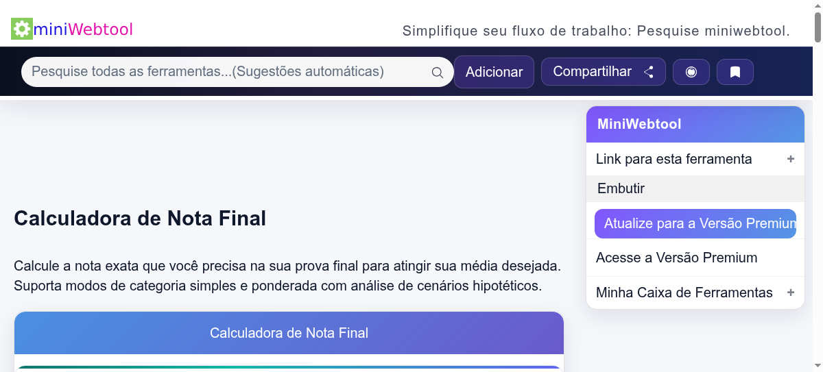 Calculadora de Nota Final - Quanto eu preciso tirar na prova final?
