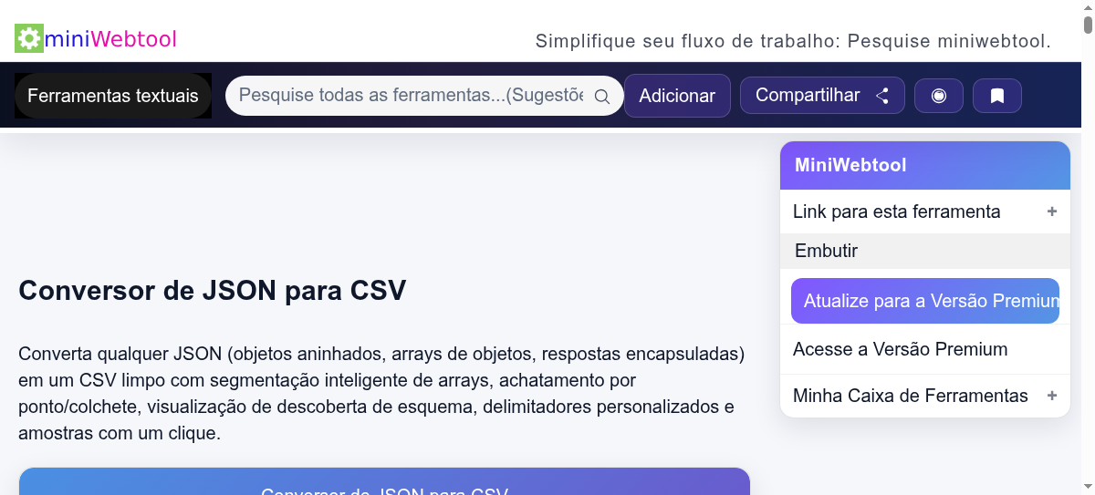 Conversor de JSON para CSV - Achate Arrays JSON Aninhados em CSV ...