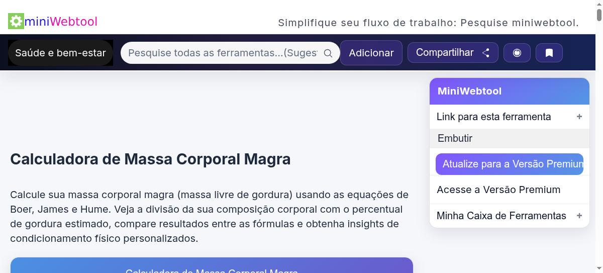 Calculadora de Massa Corporal Magra - Calcule a MCM usando as fórmulas ...