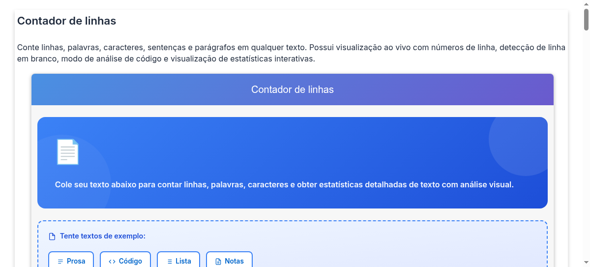 Contador de linhas - Conte linhas em texto com estatísticas avançadas e ...