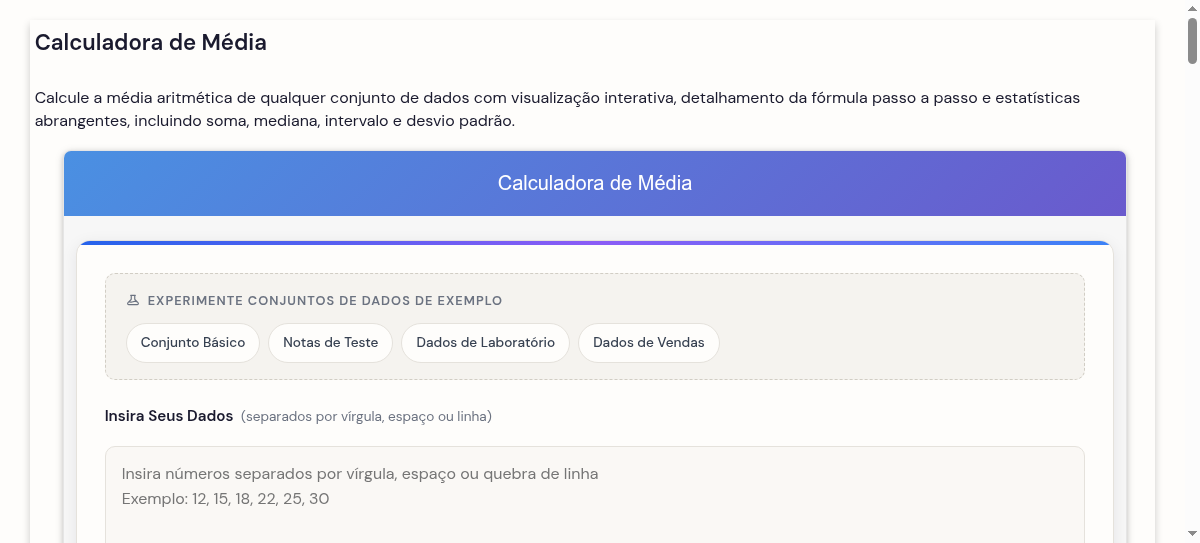 Calculadora de Média - Calcule a média com detalhamento passo a passo