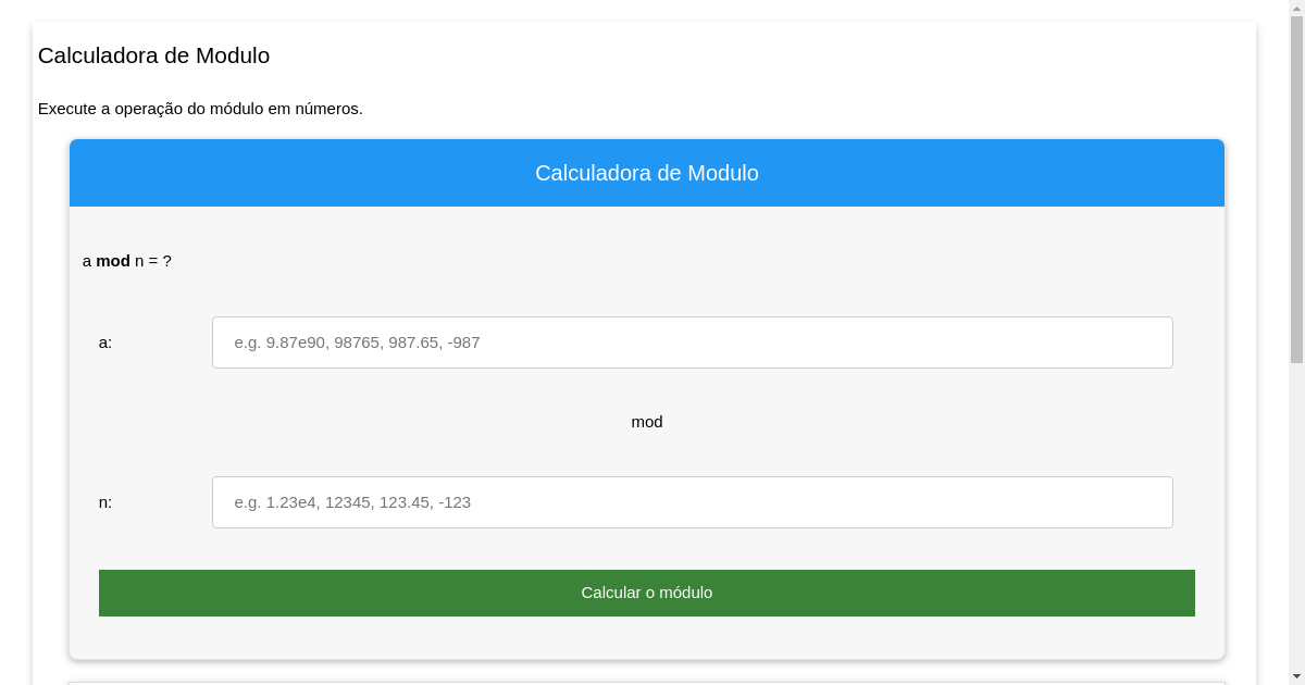 Calculadora de Modulo