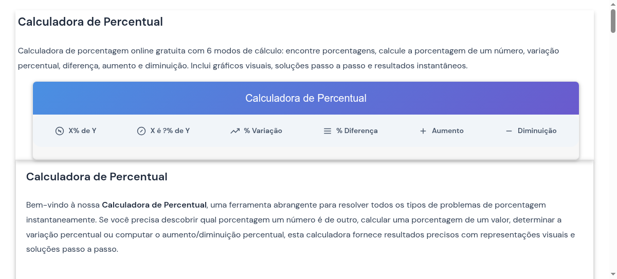 Calculadora de Percentual - Calcule Porcentagens Instantaneamente com ...