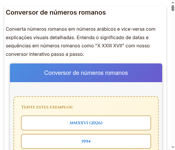 Conversoes De Anos Em Algarismos Romanos