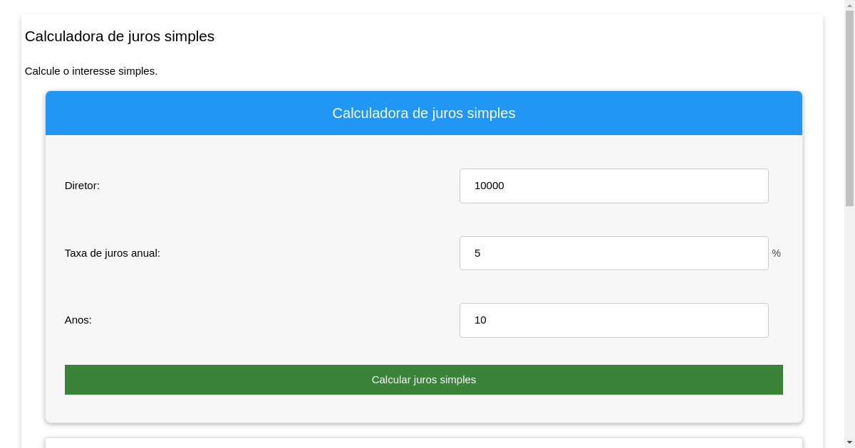 Calculadora de juros simples