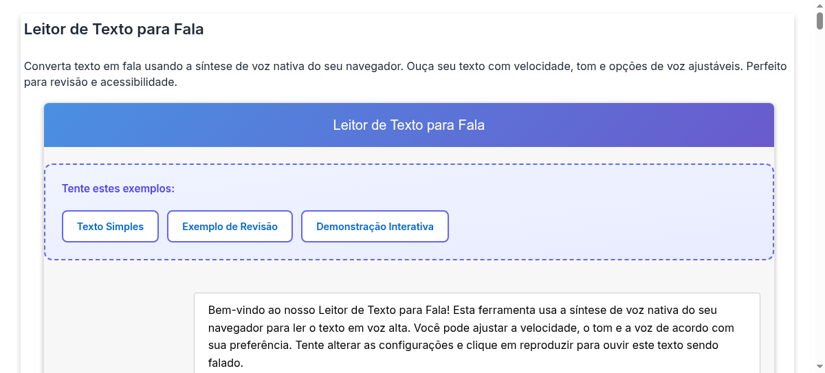 Leitor de Texto para Fala - Ferramenta TTS Online Gratuita com Controle ...