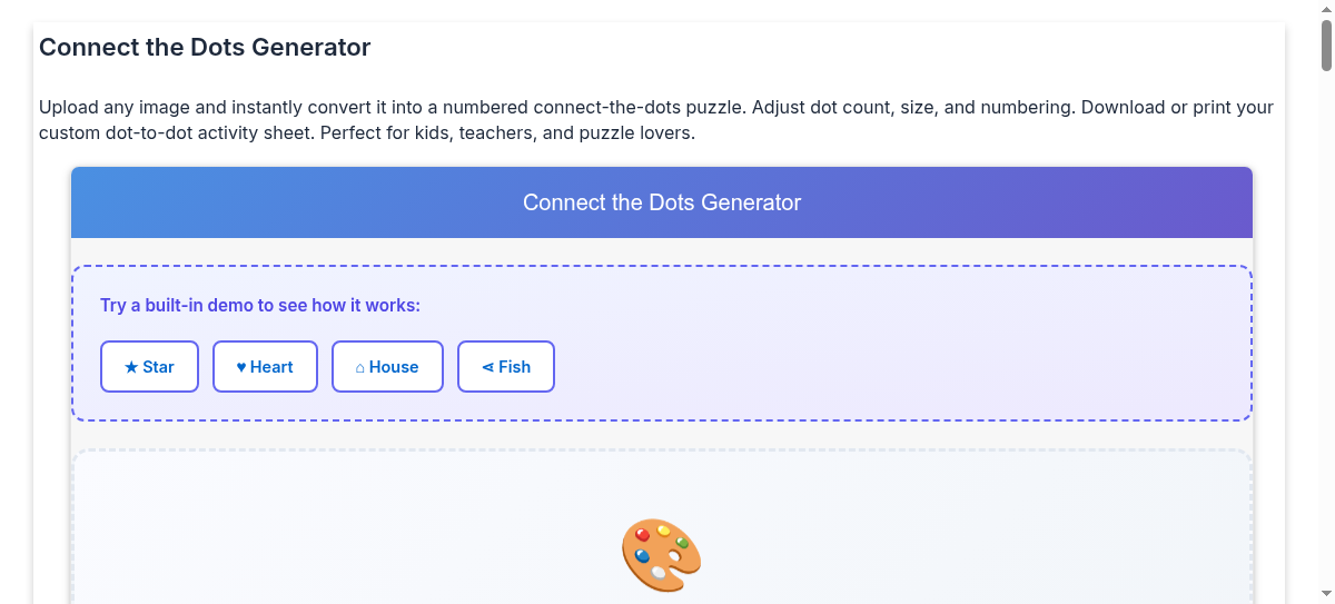 Connect the Dots Generator - Turn Any Image Into a Dot-to-Dot Puzzle