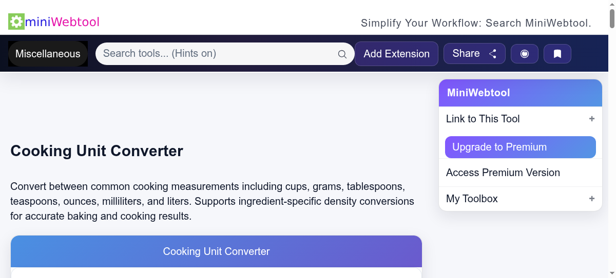 Cooking Unit Converter - Convert Cups, Grams, Tablespoons, Ounces ...