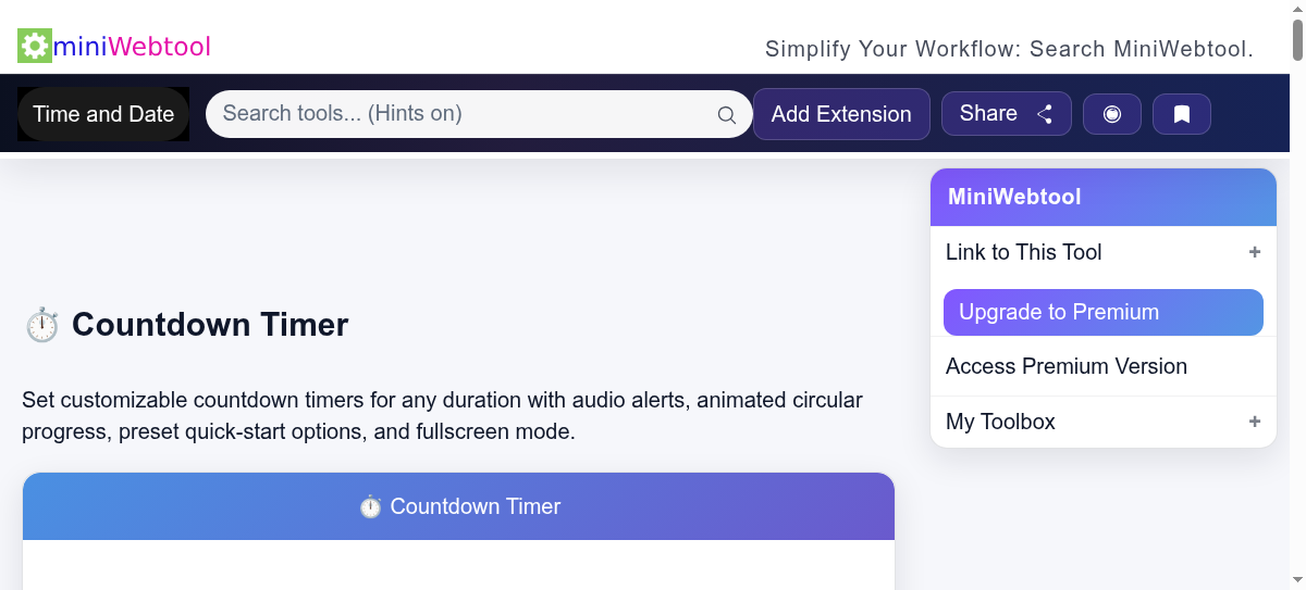 Countdown Timer - Free Online Timer with Alarm & Visual Progress