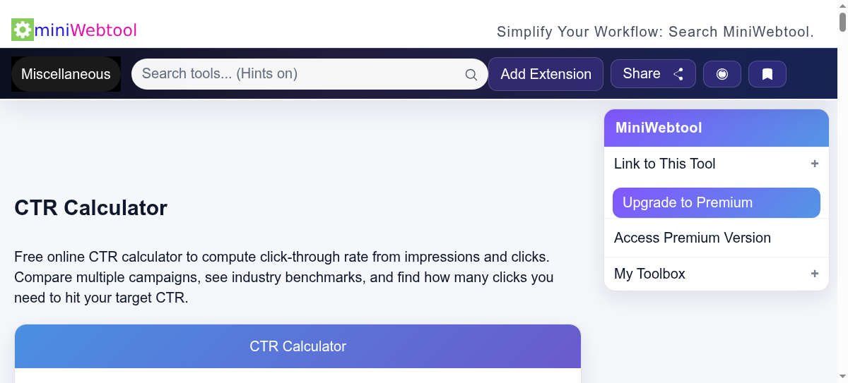 CTR Calculator - Click-Through Rate Calculator for Ads, Email & SEO