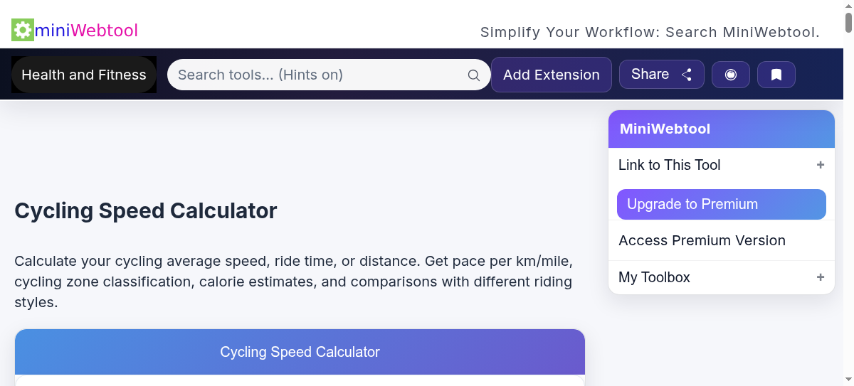 Cycling Speed Calculator - Average Speed, Time & Distance for Cycling