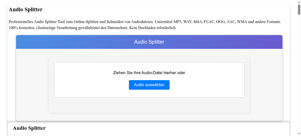 Kostenloser Online Audio Splitter - MP3, WAV, M4A, FLAC, OGG & mehr ...
