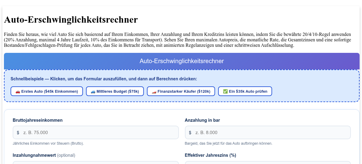 Kann Ich Mir Das Auto Leisten Rechner