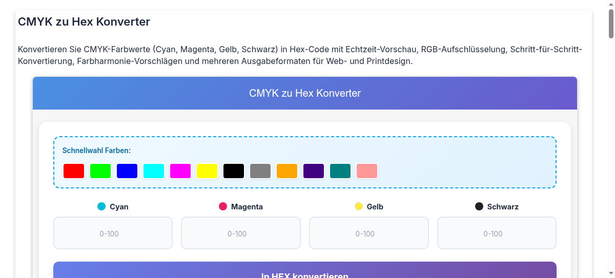 CMYK zu Hex Konverter - CMYK in HEX konvertieren mit Farbvorschau & RGB ...