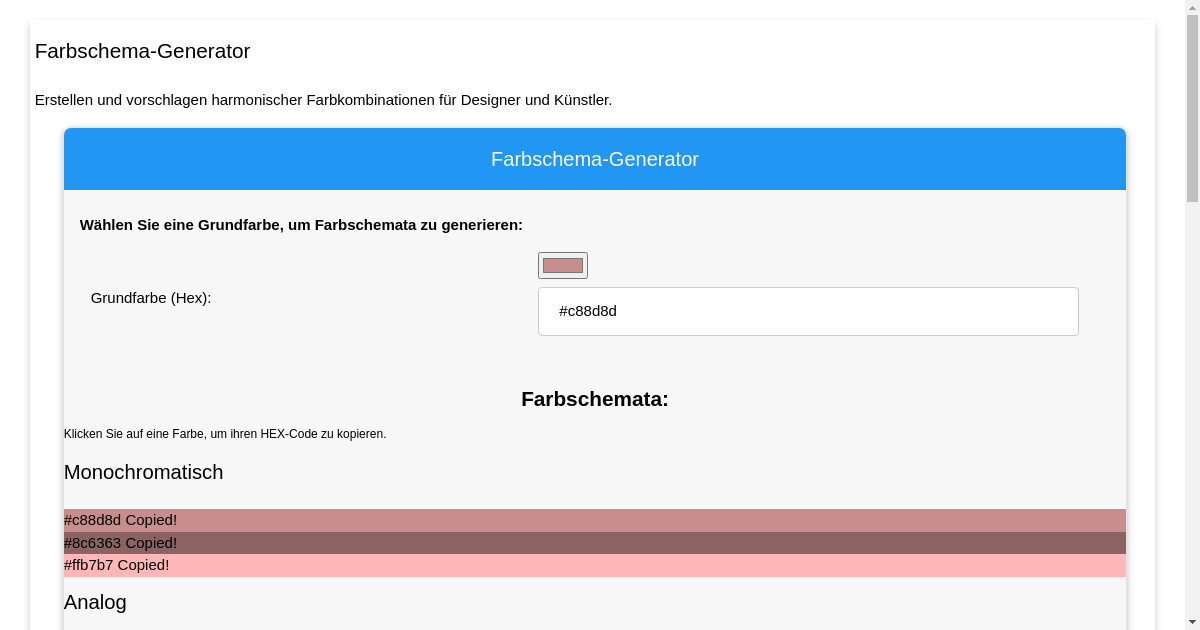 Farbschema-Generator - Erstellen Sie harmonische Farbkombinationen