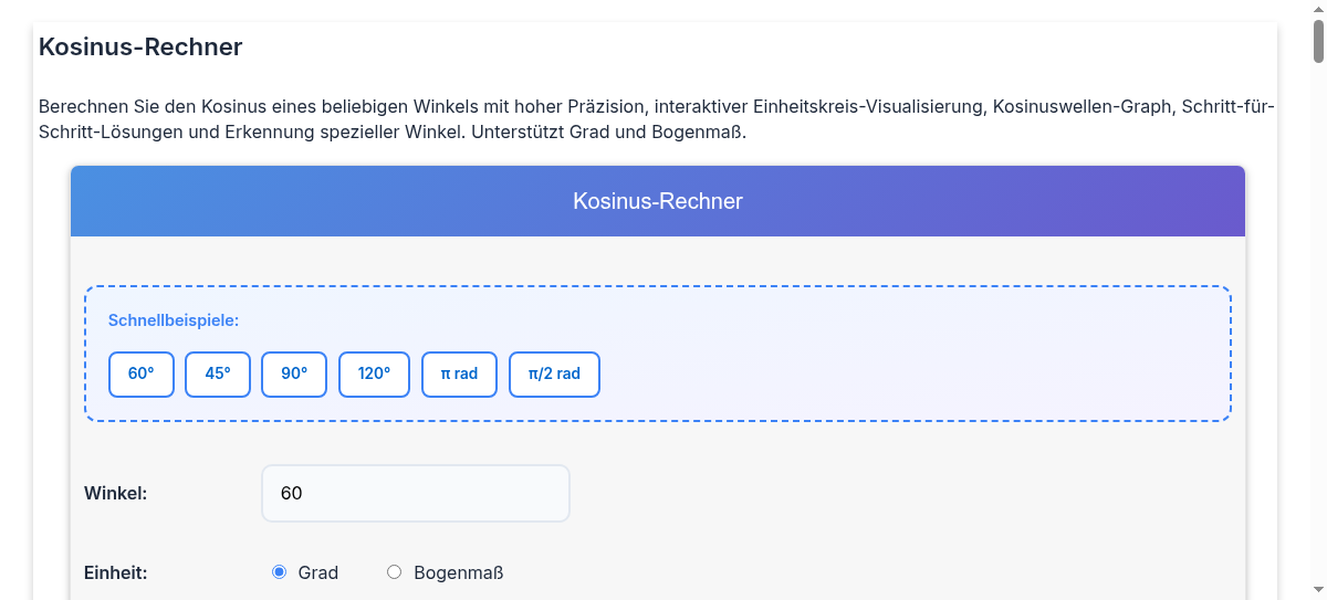 Kosinus-Rechner - Berechnen Sie cos(x) mit Schritt-für-Schritt-Lösungen ...