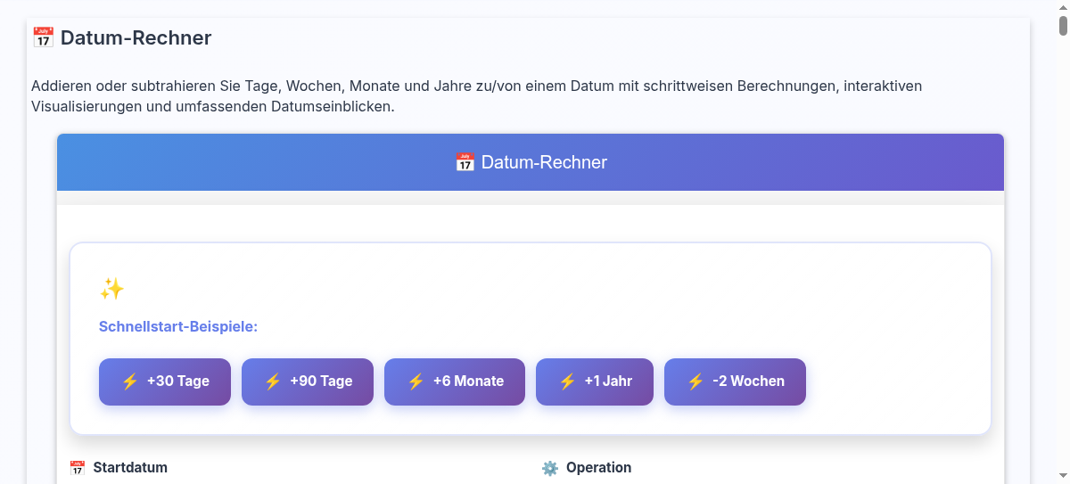 Datum-Rechner - Zu einem Datum addieren oder davon subtrahieren ...