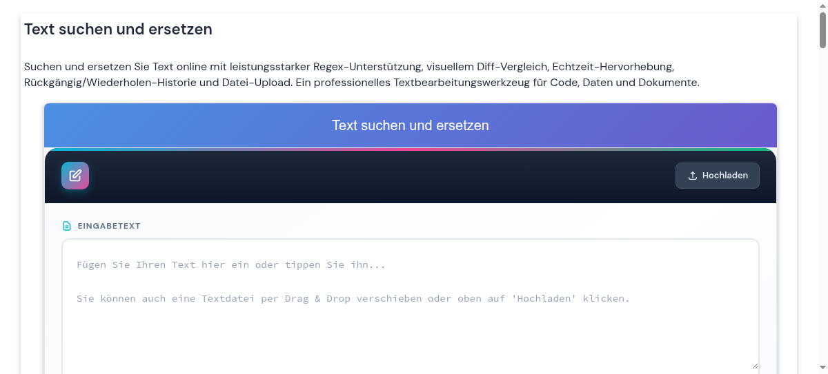 Text online suchen und ersetzen - Kostenloser Texteditor mit Regex ...