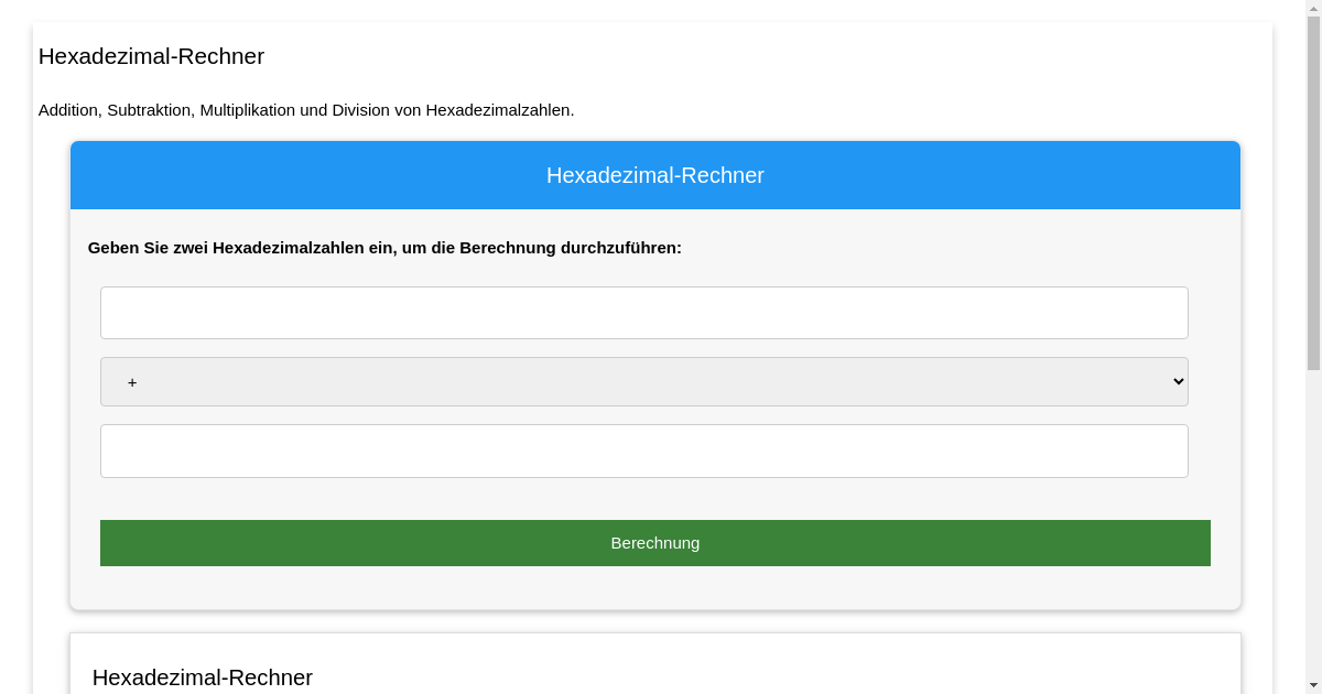 Hex Umrechner Zahlensystem Umwandeln: Bin, Oct, Dec, Hex