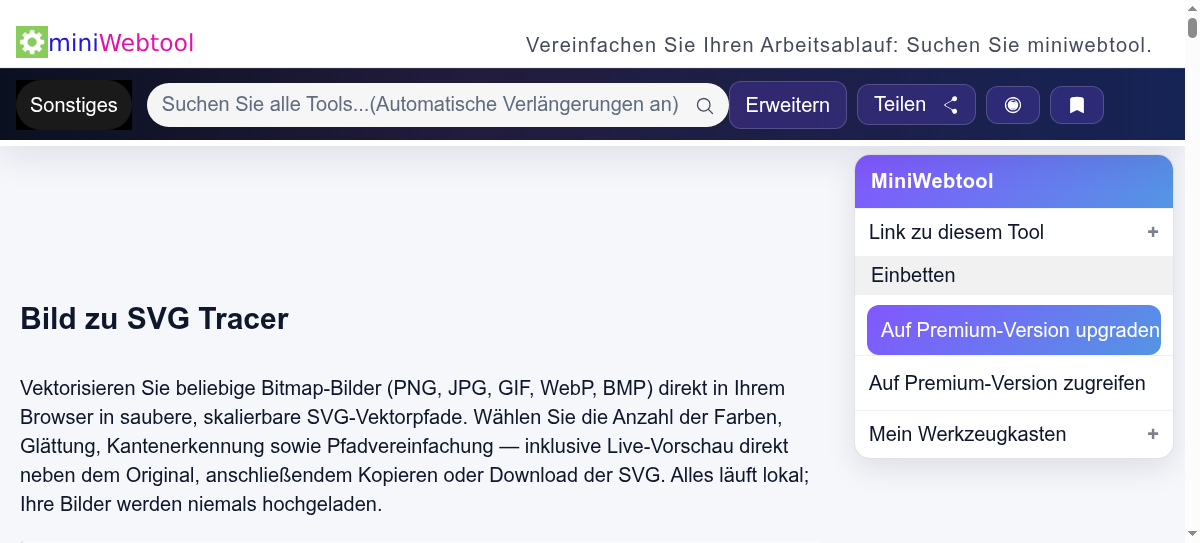 Bild zu SVG Tracer - PNG/JPG-Bitmaps online in gestochen scharfe SVG ...