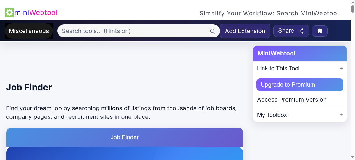 Job-Finder - Suche nach Jobs auf mehreren Jobbörsen