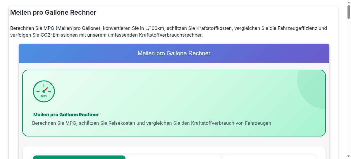 Meilen Pro Gallone