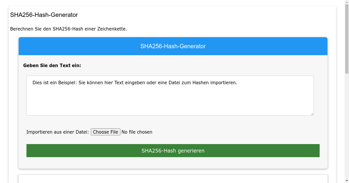 Online SHA256-Hash-Generator