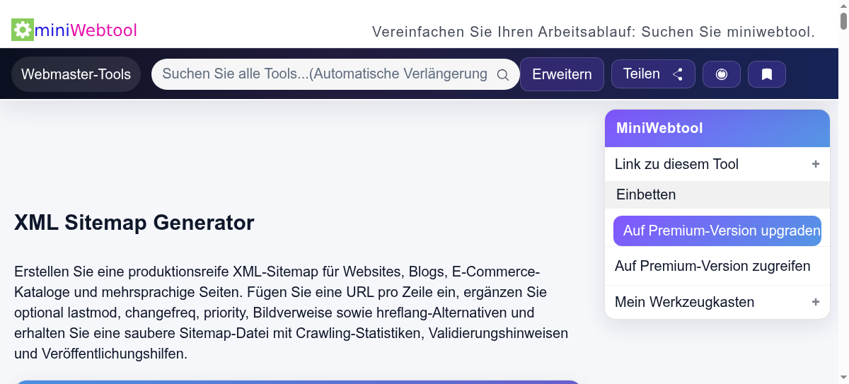 XML Sitemap Generator für Suchmaschinen-Crawling, Index-Abdeckung und ...