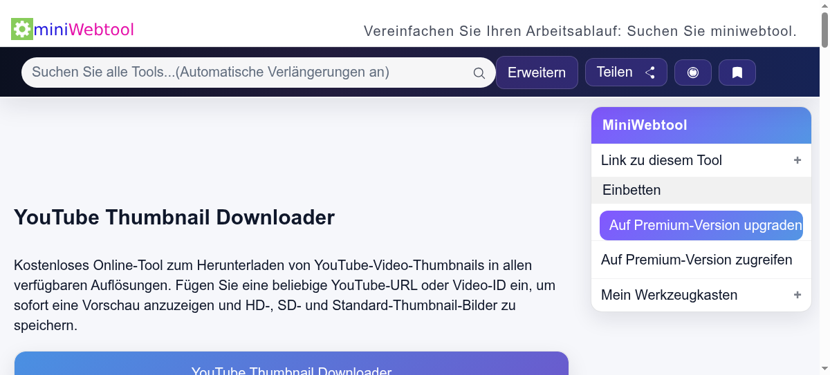 YouTube Thumbnail Downloader - HD-Thumbnails von jedem Video abrufen