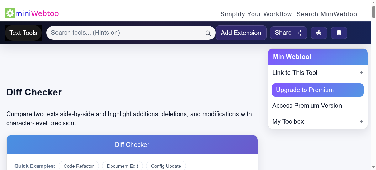 Diff Checker - Compare Two Texts & Highlight Differences Instantly
