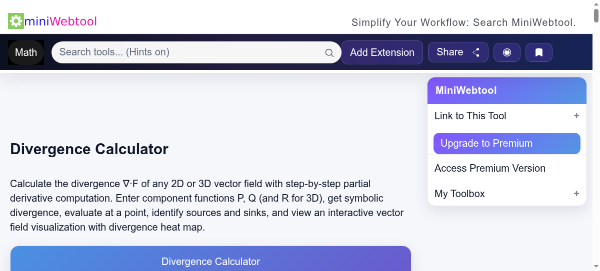 Divergence Calculator - Compute ∇·F of 2D & 3D Vector Fields Step by Step