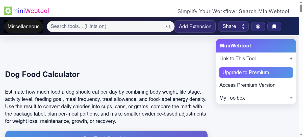 Dog Food Calculator - Daily Calorie Needs, Cups, Cans, Grams, Meal ...