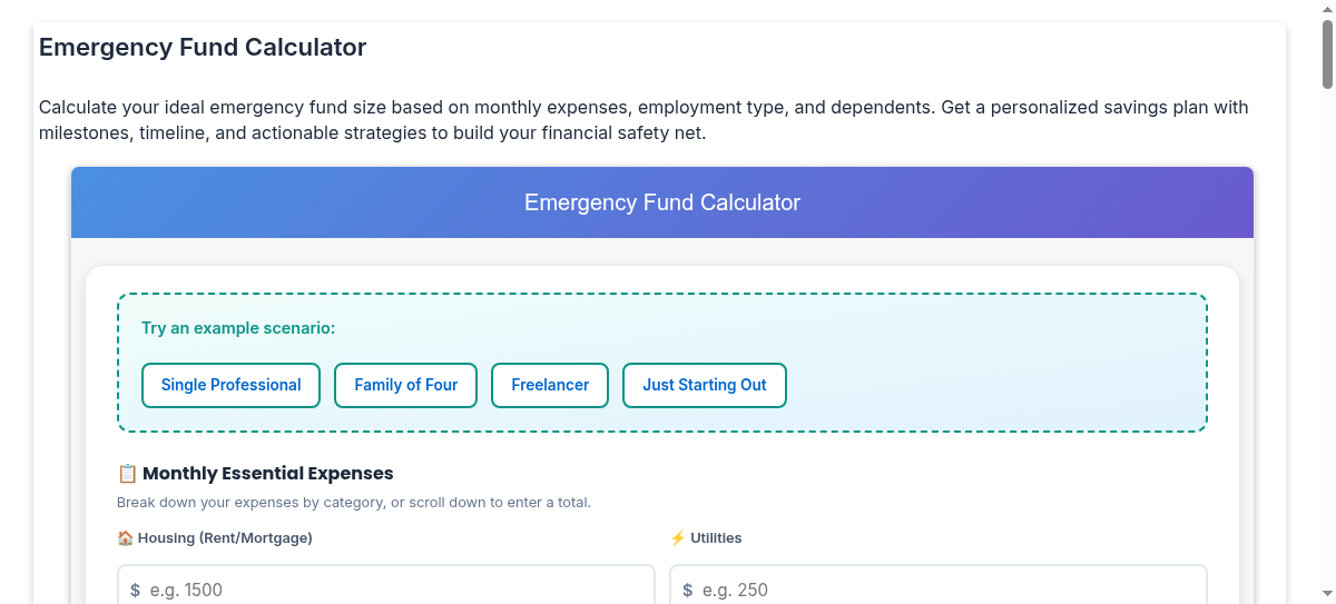 Emergency Fund Calculator - How Much Should You Save?