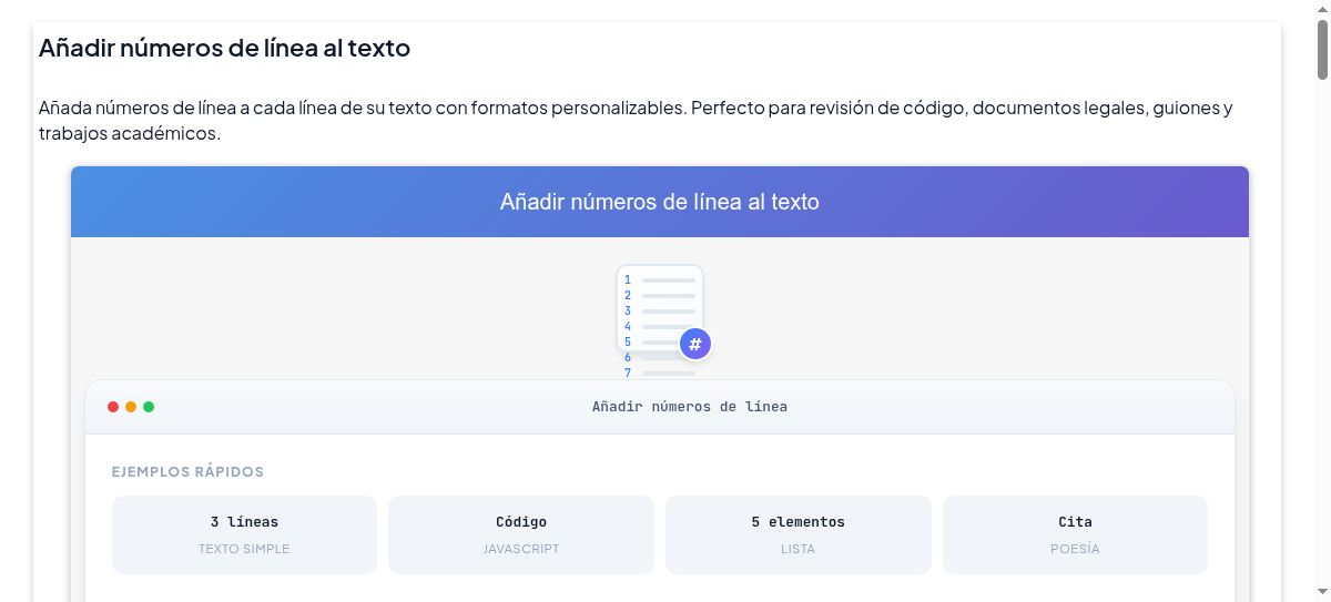 Añadir números de línea al texto - Herramienta gratuita de numeración ...