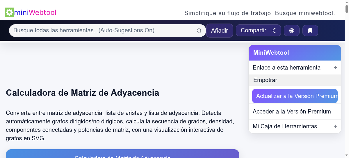 Calculadora de Matriz de Adyacencia - Convertir Aristas, Lista de ...