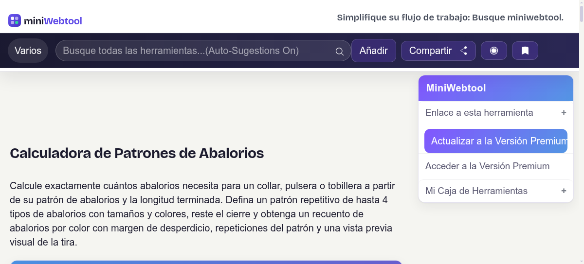 Calculadora de Patrones de Abalorios - Abalorios Necesarios por Patrón ...