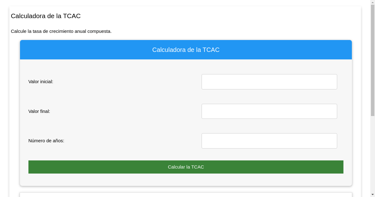 Calculadora de la TCAC - Calcular la TCAC (tasa de crecimiento anual ...